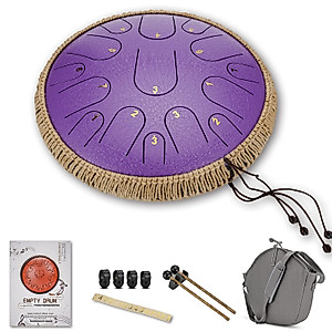 14'15 note Steel tongue Drum Percussion Portable ethereal drummer Disc drum Music gift instrument (14'15 tone, purple)