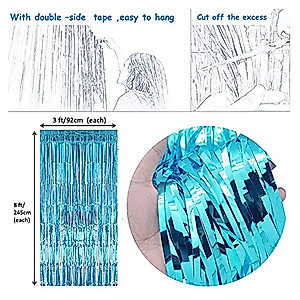 Dr Seuss Cat in The Hat Birthday Party Decorations/Dr Seuss Baby Shower/Thing One and Thing Two Birthday/Red Blue Fringe Foil Curtains Backdrop Circus Carnival Party/Nurse Graduation Deorations