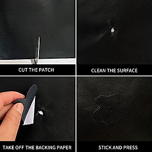 Shagoom Leather Repair Patch, 17X79 inch Repair Patch Self Adhesive Waterproof, DIY Large Leather Patches for Couches, Furniture, Kitchen Cabinets, Wall (17X79 inch, Black)