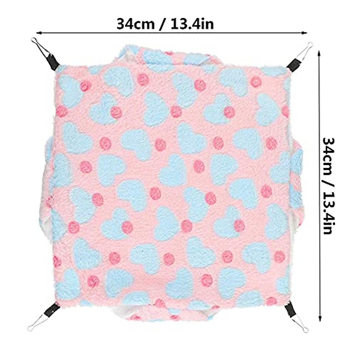 Small Pet Hammock, Double-Layer Small Animals Hammock Bed, Warm Fleece Cage Hanging Hammock, Pet Swinging Bed for Sugar Glider Chinchilla Parrot Guinea Pig Ferret Squirrel Hamster Rat (Pink)