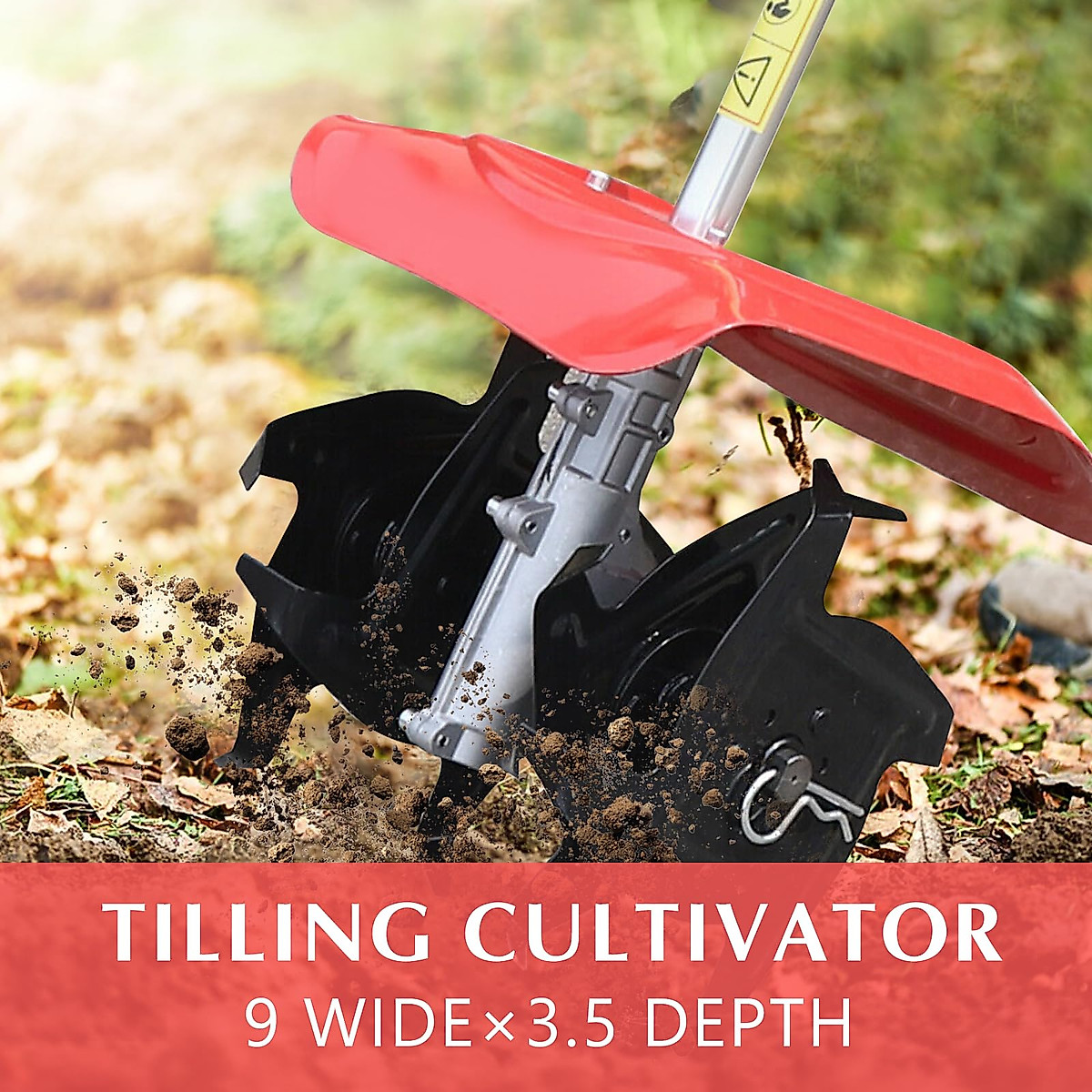 Handheld Tiller Cultivator, 42.7CC 2 Stroke Gas Powered Yard Garden Farm Tilling Tool,Mini Weeding Tilling Tool Gas Powered Engine
