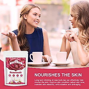 M inch Rose Buds Flower Tea - 100 percent Organic Natural Edible Dried Rose Buds Flowers for Cakes Decorating, Beauty & Promote Metabolism, 1.76 Ounce (Pack of 1)