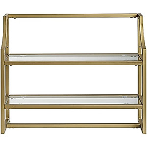 Crosley Furniture Aimee Wall Mounted Bathroom Storage Shelf with Towel Rack and Shelves, Gold