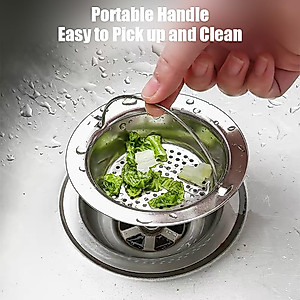 Kitchen Sink Drain Strainer Basket Stopper Cover Filter mesh Stainless Steel 2 Pack Food Catcher Screen