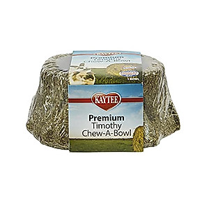 Kaytee Premium Timothy Hay Chew-A-Bowl for Rabbits, Guinea Pigs, and Chinchillas