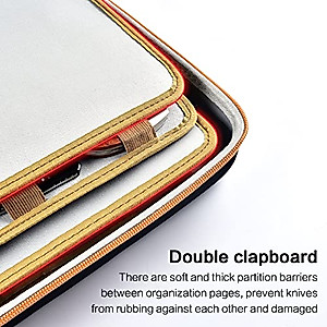 Knife Display Case for 66+ Pocket Knives, Butterfly Knife Storage Box, Folding Knives Organizer Holder, Knives Collection Protector Carrier for Survival, Tactical, Outdoor, EDC Mini Knife (Bag Only)