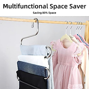 Pant Hangers Space Saving - 10 Pcs Black Pants Hangers S Hangers for Jeans Hangers for Closet