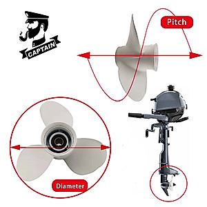 Boatman 9 7/8x8,9 7/8x9,9 7/8x10 1/2,9 7/8x11 1/4,9 7/8x12,9 7/8x13,9 7/8x14 Boat Propeller fit Yamaha Outboard Engines 25-30 Hp,10 Spline (25-30HP, 9 7/8x11 1/4)