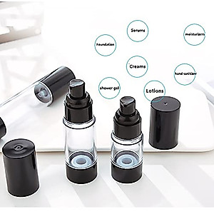 Ergonflow 3Pcs/lot 15ML 30ML 50ML Empty Black Airless Lotion Cream Pump Plastic Container Cosmetic Bottle Dispenser Travel Refillable Containers