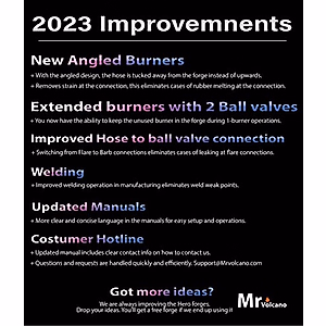 Mr Volcano Hero 2 - Portable Propane Forge (Complete Kit - Now with Superwool XTRA) MADE IN USA (Stainless Steel) Double Burner Artist Hobby Knife Making Tool Making Farrier Blacksmith