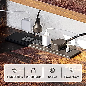 DOUBUY Floating TV Stand Wall Mounted with Power Outlet 70", Floating Entertainment Center, Wood Media Console Shelf for Under TV Storage for Living Room Bedroom Office