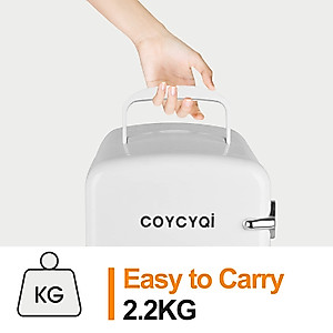 COYCYQI Mini Fridge for Skincare, 4L/6 Can Small Personal Beauty Cooler and Warmer, Portable USB Refrigerator for Bedroom, Makeup, Beverage, Home, Ravel (Pearl White)