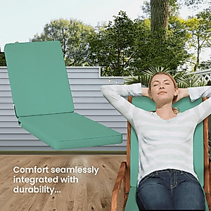 Elvoki Chaise Lounge Outdoor Patio Furniture Cushions | 72x21 Water-Resistant Patio Chair Cushions | Durable, High-Density Foam Outdoor Chair Cushions for Pool Lounge Chairs (Teal)