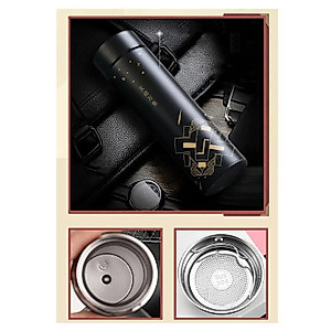 SOOVI Genshin Impact Water Bottle with LED Temperature Display Hu Tao/KeLi/Zhongli Double Walled Vacuum Insulated Water Bottle,Leak Proof Keep Cold and Keep Warm 12H 16.9 oz/500ml (Hu Tao)