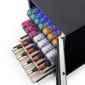 NewAir 24" Wine and Beverage Refrigerator Cooler, 20 Bottle and 70 Can Capacity, Built-in or Freestanding Dual Zone Fridge in Stainless Steel with Splitshelf