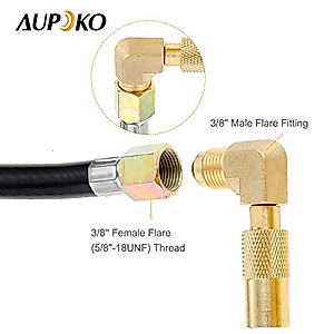 Aupoko Propane Elbow Adapter, Low Pressure 3/8" Male Flare Propane Adapter Conversion Fitting, for Blackstone Tabletop Camping Grill 17 Inch and 22 Inch Portable Gas Griddle