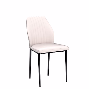 ZckyCine Dining Chair PU Leather Living Room Chair Modern Kitchen Armless Side Chair with Metal Legs