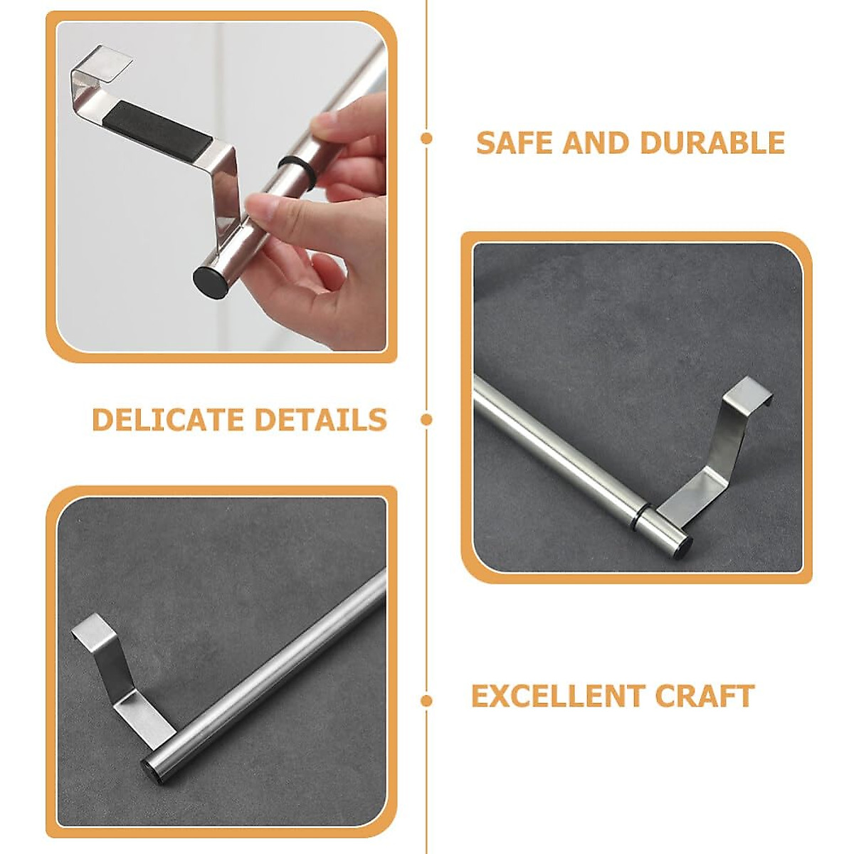 4pcs Telescopic Towel Rack Door Back Towel Shelf Door Towel Storage Bathroom Storage Rack Punch Storage Racks Towel Hanging Rack Towel Storage Rack Stainless Hanging Rack