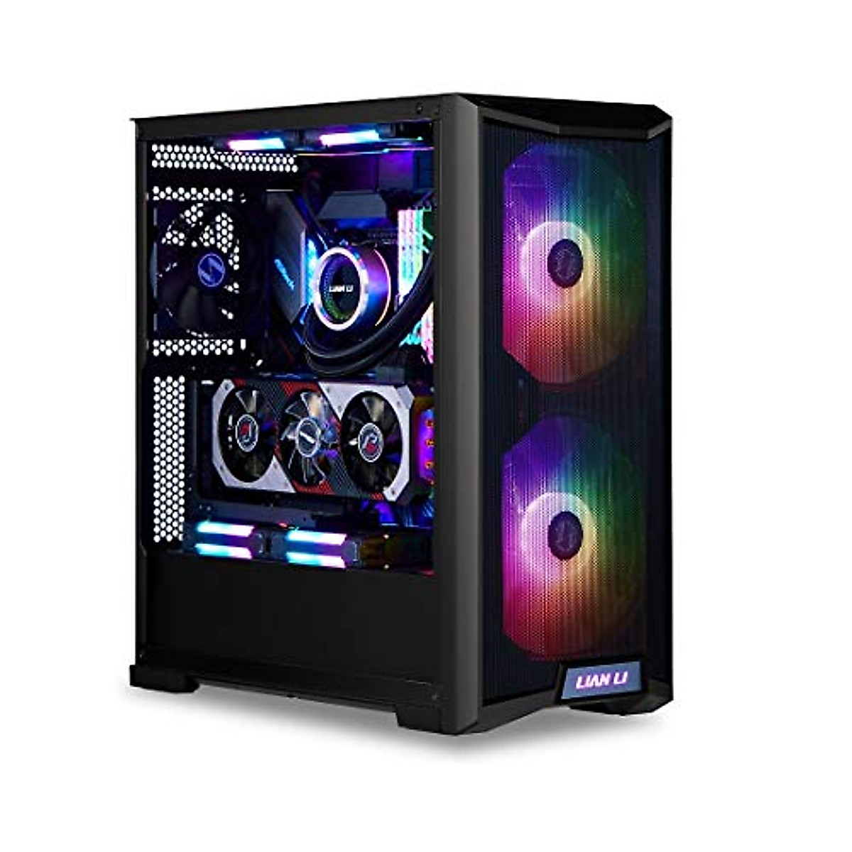 LIAN LI LANCOOL 215 E-ATX PC Case, RGB Gaming Computer Case Features High Airflow with 2x200mm ARGB Fans & 1x120mm Fan Pre-Installed and Mesh Front Panel, Tempered Glass Mid-Tower Chassis (Black)