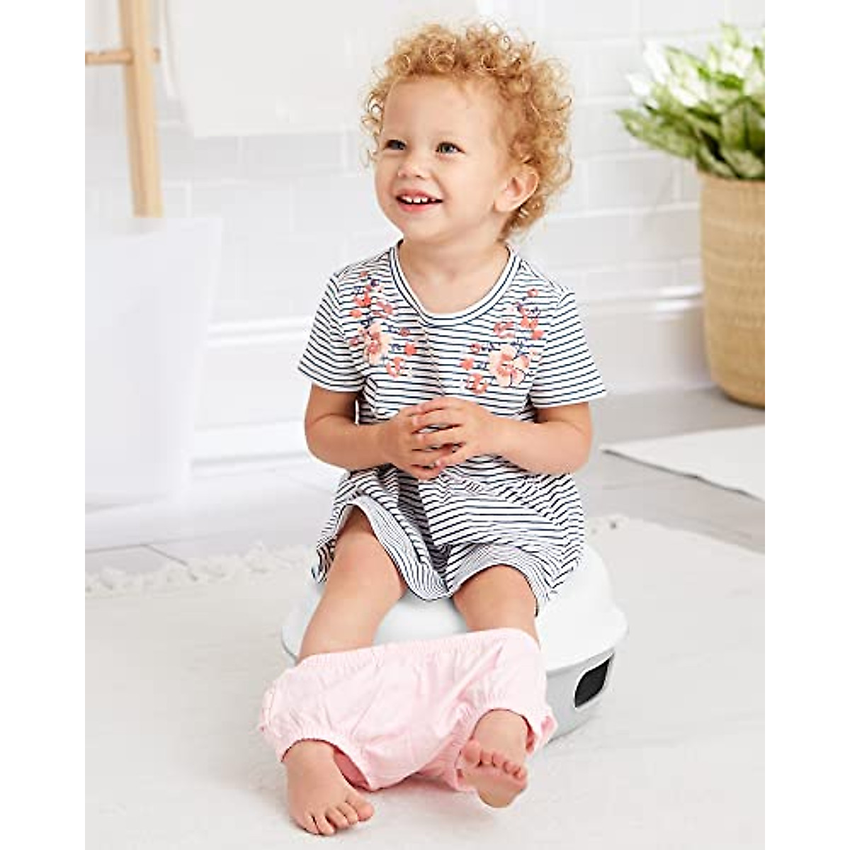 Skip Hop Potty Training Toilet, Go Time 3-in-1 Potty, White/Grey