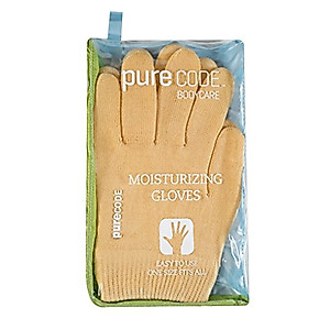 PURECODE Moisturizing Gel Gloves for Dry Skin, Dry Hands, Cracked Skin, Rough Skin, Medium (Yellow),