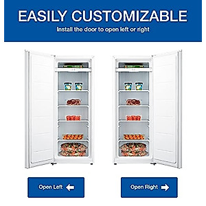 Koolatron KTUF196 Compact Garage-Ready Upright Freezer with 7.0 Cubic Feet Capacity, Space-Saving Slim Design for Home, Apartment, Condo, Cabin, Basement-White, Standard