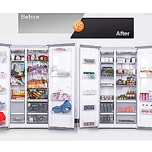 Set of 4 Refrigerator Organizer，Drink Soda Can Beverage Food Clear Plastic Holder for Fridge Freezer Cabinets Cupboard Kitchen …