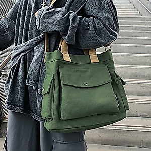 JUXINPIJU Vintage Canvas Messenger Bag Large Capacity Crossbody Bag Hangbag for Women and Girls