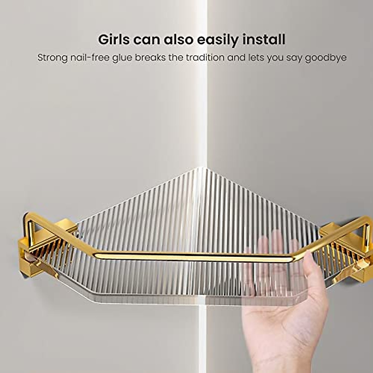 Acrylic Single Layer Storage Rack Durable Easy Installation Shelf for Solid Metal Surfaces