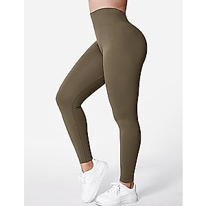 YEOREO Liz Scrunch Workout Leggings for Women High Waisted Butt Lifting V Back Waist Seamless Gym Yoga Leggings Coffee L