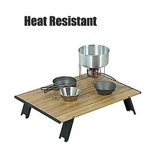 iClimb 1 Anti-Sinking Large Feet Chair and 1 Mini Folding Table Bundle, Ultralight Compact for Single Adult Outdoor Backpacking Camping Hiking Beach Concert