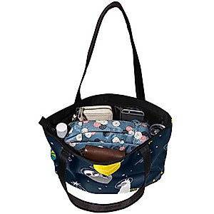 Purses for Women, Tote Bag, Handbags for Women, The Tote Bag, Universe starry sky planet alpaca animals pattern