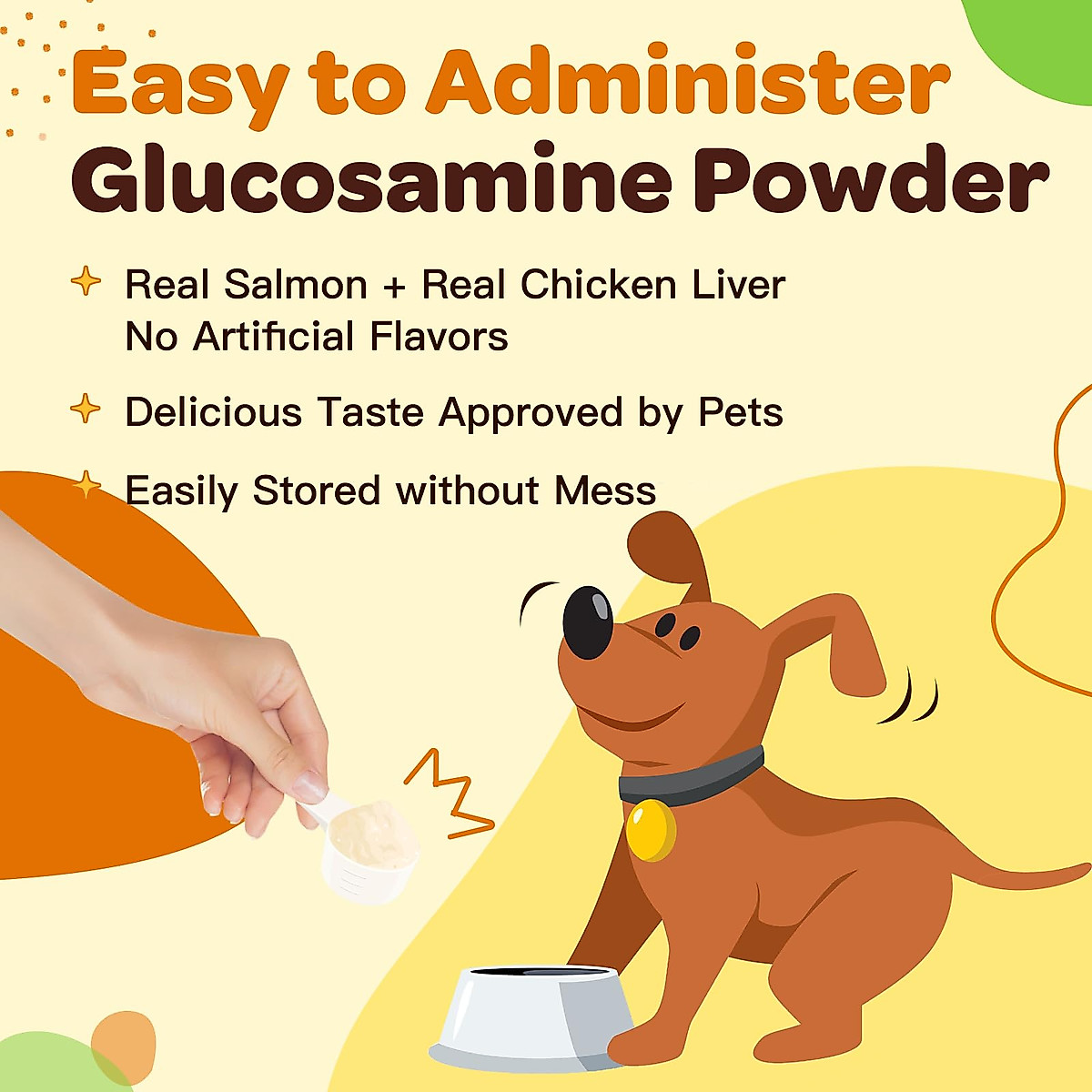 Glucosamine for Dogs - Joint Supplement for Dogs, Chondroitin, MSM, Turmeric, Omega 3 for Dogs, Support Hip and Joint Mobility - Dog Joint Pain Relief, Dog Joint Supplement Large Breed, 9.52 Oz