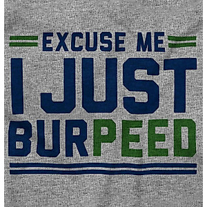 Brisco Brands Excuse Me I Just Burpeed Workout Baby Romper Boys or Girls Heather 6 Months