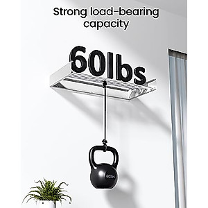 Laundry Drying Rack Collapsible, Wall Mounted Drying Rack, Clothes Drying Rack, Retractable Drying Rack, 31.5" Wide, 13.2 Linear Ft, 5 Aluminum Rods, 60 lb Capacity (White 31.5") Medium