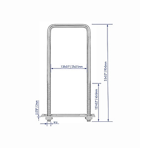 FOCMKEAS 304 Stainless Steel Square U-Bolts 1-3/8"(35mm) Inner Width, 3.54"(90mm) Length Stainless M6 with Nuts, Frame Plate, Accessories for Automobiles Trailer, Boat Trailer Industrial Parts