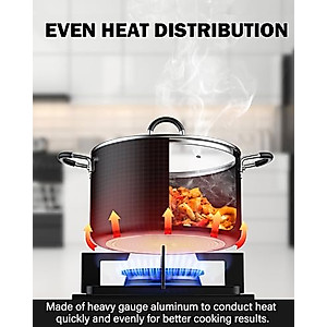 Cook N Home Pots and Pans Nonstick Kitchen Cookware Sets include Saucepan Frying Pan Stockpots 8-Piece, Heavy Gauge, Stay Cool Handle, Marble