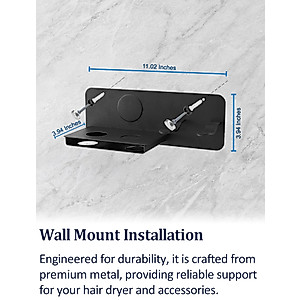 Hair Dryer Holder for Dyson Supersonic Airwrap Hair Dryer, Metal Blow Dryer Stand for Bathroom and Salon, Wall Mount Attachments Storage