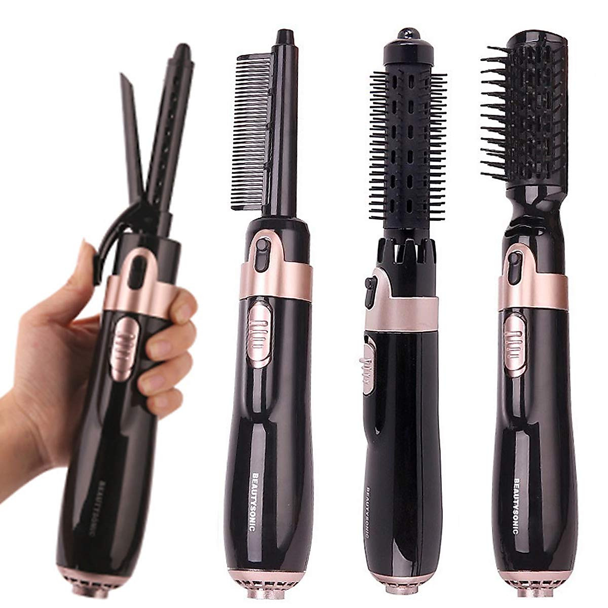 SZWH Hair Dryer Brush,Hot Air Hair Brush Comb,5 in 1 Hot Air Brush Hair Dryer and Volumizer Styler,Salon Negative Ionic Blow Dryer Straightener and Curler