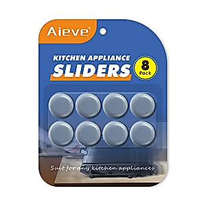 AIEVE Appliance Slider, 8Pcs Adhesive Magic Teflon Self Stick Slider for Most Countertop Small Kitchen Appliance Coffee Maker, Air Fryer, Pressure Cooker, Blender and More, Easy Moving & Saving Space