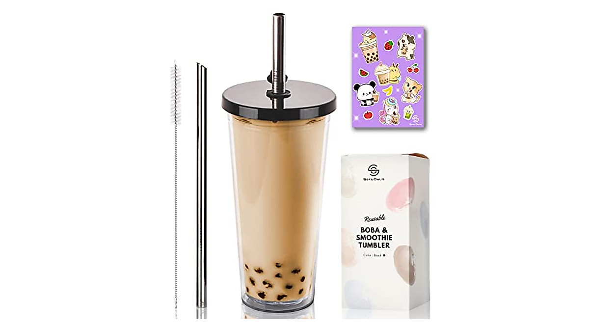 Reusable Boba Cup - 24 oz Insulated Tumbler