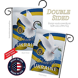 Ukrainian Decorations Home Decor Banner Room Wall Art Patio Lawn Front Porch Outdoor Small Tapestry Yard Sign Wall Hanging Stand with Bandera de Ukraine Garden Flag Peace Gifts Made In USA