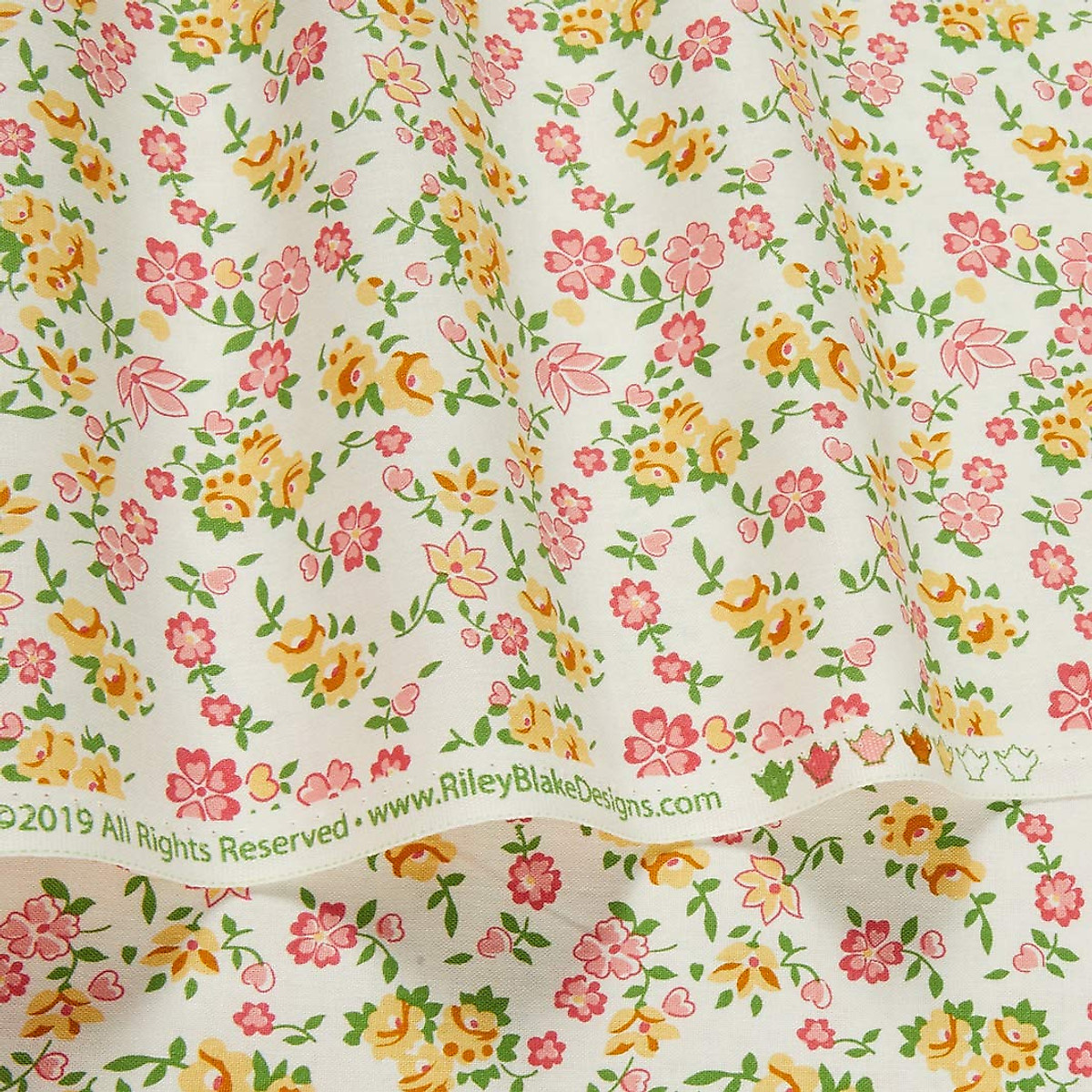 Riley Blake Granny Chic Sheets Yellow, Fabric by the Yard