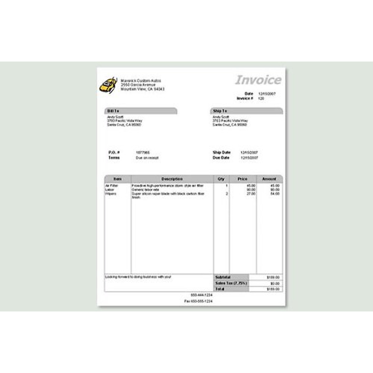 Intuit Invoice Manager [from the makers of Quickbooks]