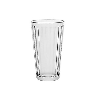 AmazonCommercial Drinking Glasses, Fluted Highball - Set of 8, Clear, 13 oz, 3.27x5.67 in
