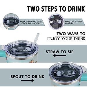 ZNYYZYBA 40 oz Tumbler with Handle and Straw Sloth Tumbler with Handle Insulated Leak Proof Travel Coffee Mug, Reusable Sloth Gift Tumblers