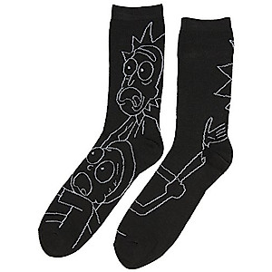 Rick And Morty 2 Pack Casual Crew Socks (Adult, Rm3), shoe 6-12