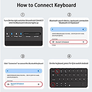 voppton for Samsung Galaxy Z Fold 6 5 4 Keyboard and Mouse, Portable Magnetic Bluetooth Keyboard with Leather Case and Capacitive Pen, Wireless Keyboard Case for Z Fold 6 Accessories,Black