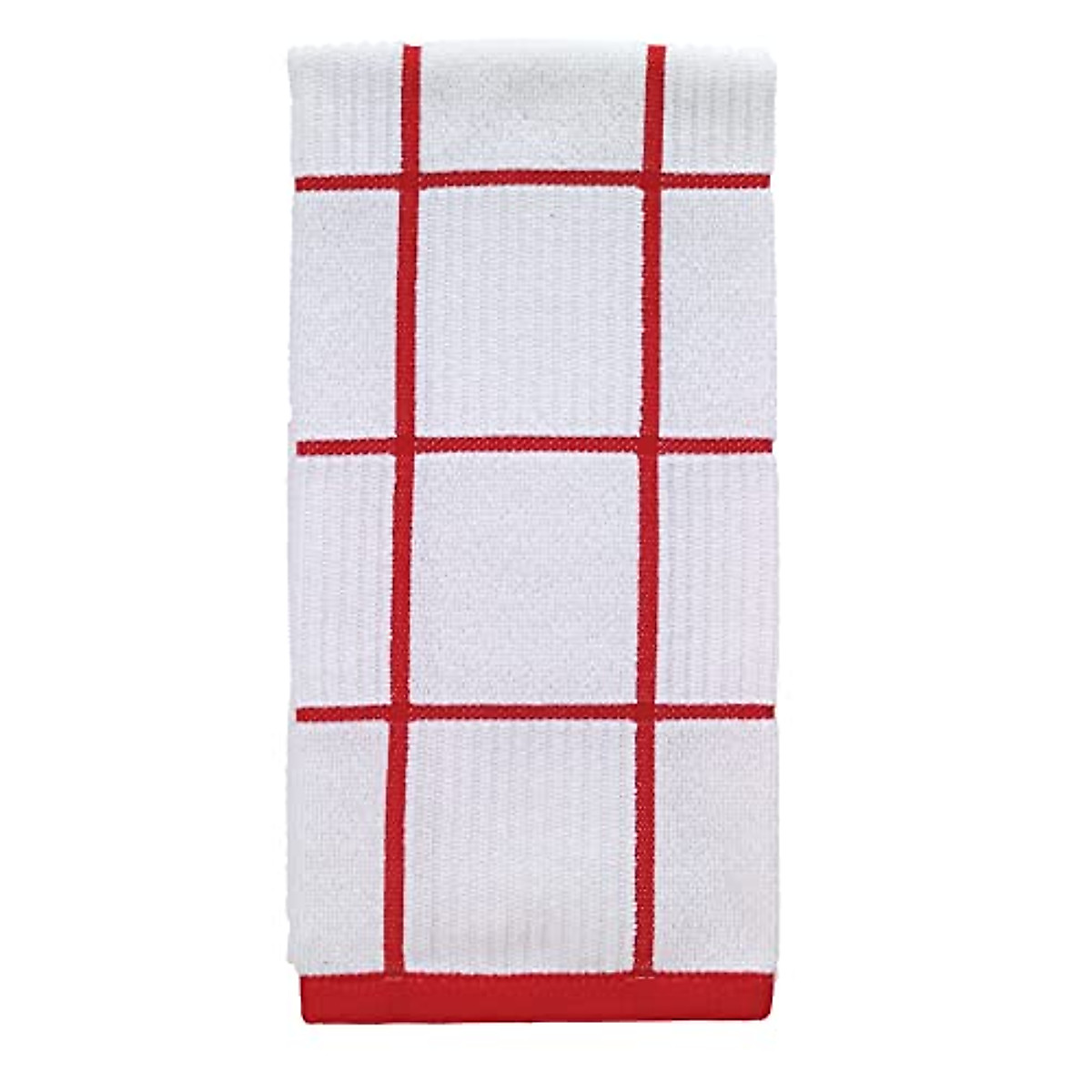 T-fal Textiles 10148 100-Percent Cotton Parquet Kitchen Dish Towel, Red, Check-Single