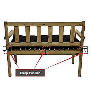 Outdoor Bench Cushion, Waterproof Swing Cushion, Garden Bench Seat Cushion, Swing Chair Replacement Seat Pads Cushion Pillow for Lounger Garden Furniture Patio Metal Wooden Bench (47 * 20in, B)